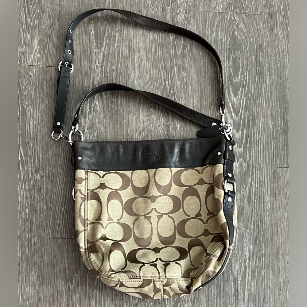 Coach Large Crossbody Logo Messenger Purse Brown - Gem